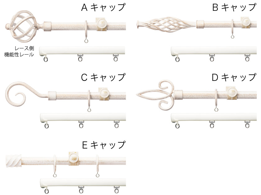 装飾カーテンレール/ダブル/1cm単位で長さ指定可能/アイアン 装飾カーテンレール/ダブル/1cm単位で長さ指定可能/アイアン